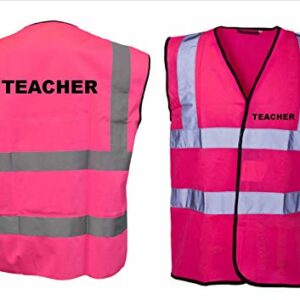 TEACHER PINK HI VIS VEST - SMB Novelties